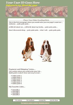 eBay About ME page Templates