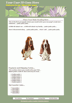 eBay About ME page Templates