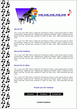 eBay About ME page Templates